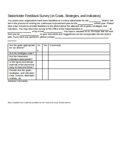 9+ Stakeholder Feedback Survey Templates in PDF | DOC