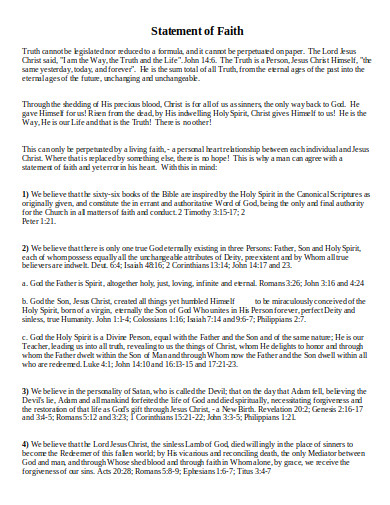 22+Statement of Faith Templates in PDF | DOC