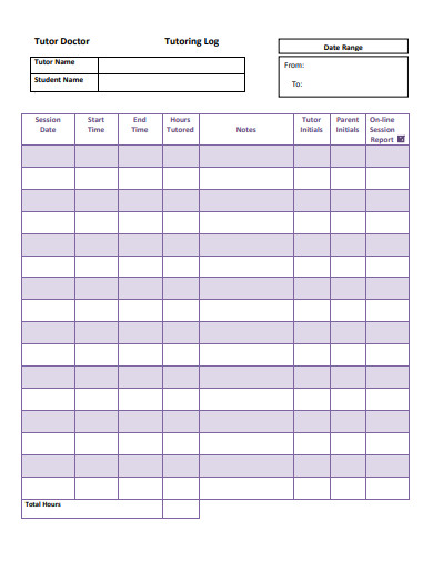 10+ Tutoring Log Sheet Templates in PDF | DOC