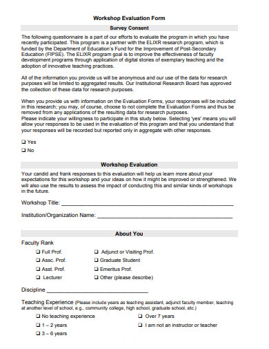 11+ Workshop Evaluation Form Templates - PDF | DOC