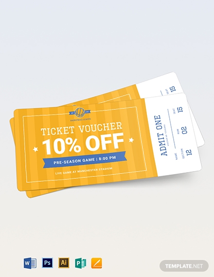 8 Basketball Ticket Templates Illustrator MS Word Pages Photoshop 