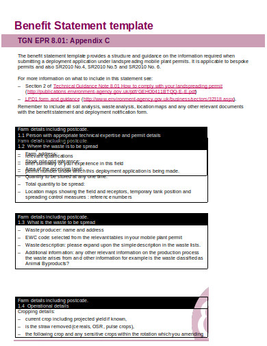 19+ Benefits Statement Templates in PDF | DOC | XLS