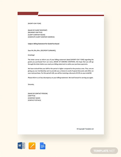 17+ Billing Statement Templates in Google Docs | Google Sheets | Word ...