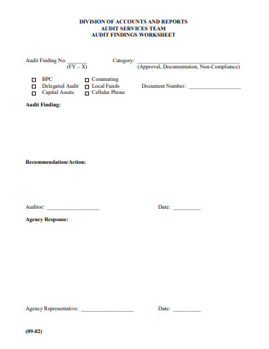 10+ Audit Worksheet Templates in PDF | DOC