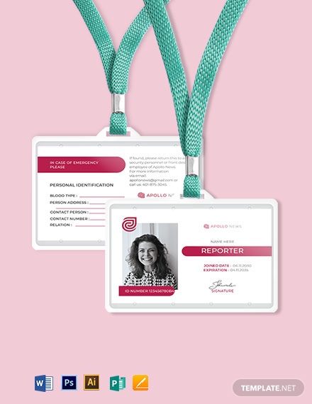 10+ Press ID Card Templates - Illustrator, MS Word, Pages, Photoshop ...