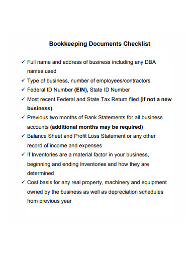 14+ Bookkeeping Checklist Templates in PDF | DOC