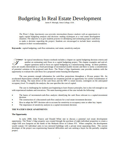 8+ FREE Real Estate Development Budget Templates in PDF, Word