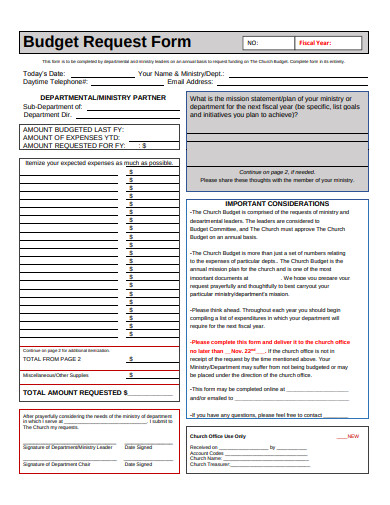 20+ Budget Request Form Templates in PDF | DOC