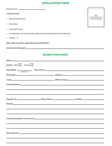 Free 29+ School Admission Form Templates in DOC, PDF