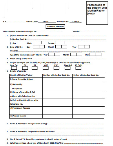 Free 29+ School Admission Form Templates in DOC, PDF