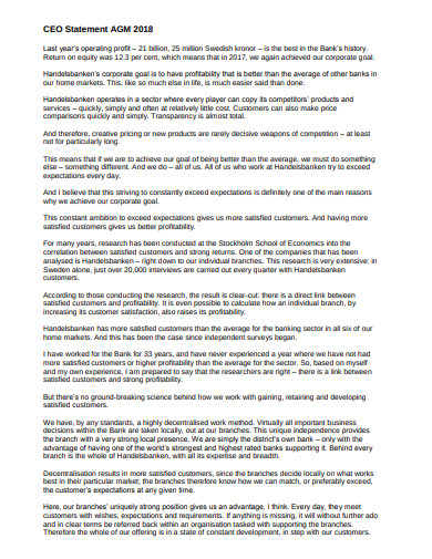 20+ CEO Statement Templates in PDF | DOC