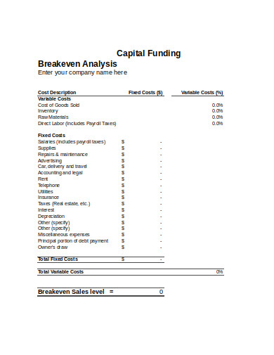 18+ Break Even Analysis Templates in Google Docs | Google | Sheets ...