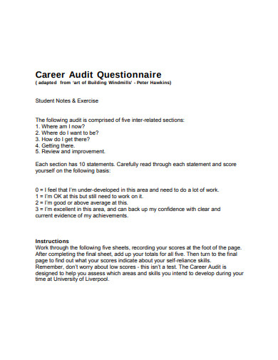 24+ Audit Questionnaire Templates - PDF, DOC