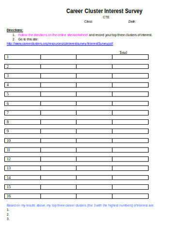 10+ Career Interest Survey Templates in Google Docs | Word | Pages | PDF