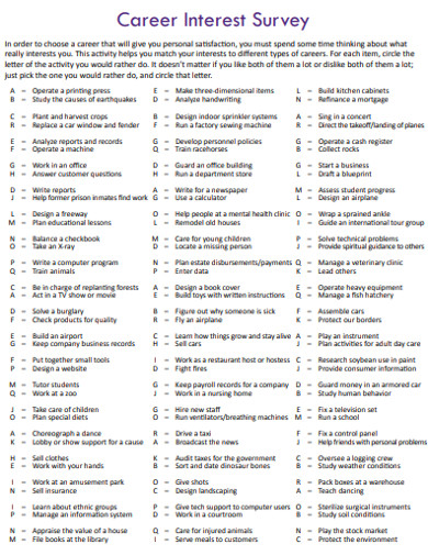 10+ Career Interest Survey Templates in Google Docs | Word | Pages | PDF