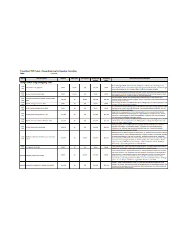 FREE 21+ Change Order Log Templates Google Docs | MS Word | Pages | PDF ...