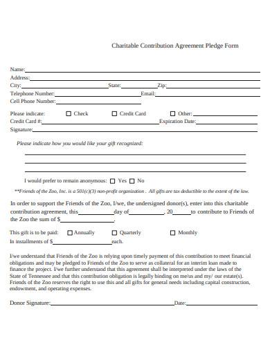 10+ Charity Pledge Form Templates in PDF | DOC