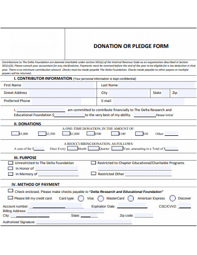 10+ Charity Pledge Form Templates in PDF | DOC