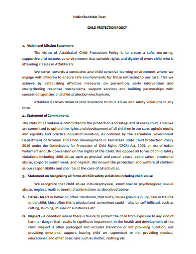 5+ Charity Child Protection Policy Templates in DOC | PDF