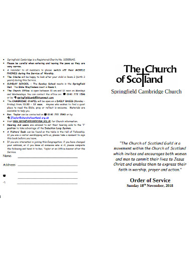 11+ Church Service Order Templates in PDF | DOC