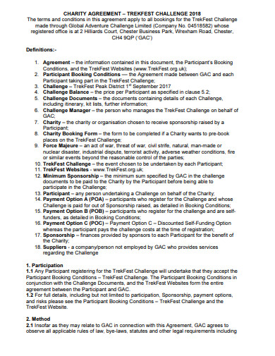 11+ Charity Agreement Templates in PDF | DOC