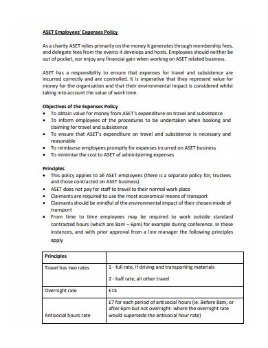 7+ Charity Expenses Policy Templates in PDF | DOC