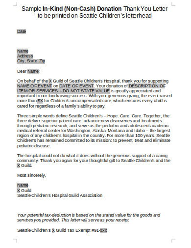 10+ Charity Donation Letter Templates in PDF | Word