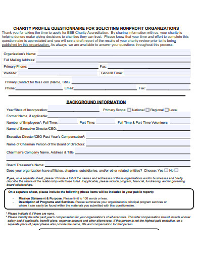 8+ Charity Profile Templates in PDF | DOC