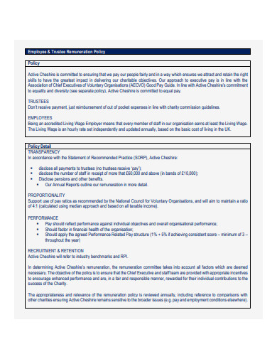 8+ Charity Remuneration Policy Templates in PDF | DOC