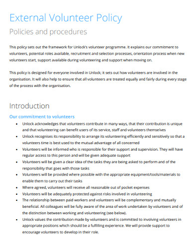 8+ Charity Volunteer Policy Templates in PDF | DOC