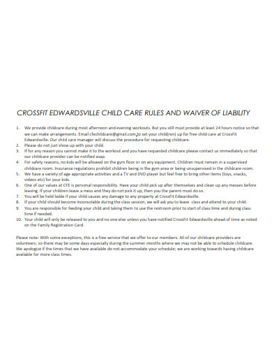 9+ Childcare Liability Waiver Templates in PDF | DOC