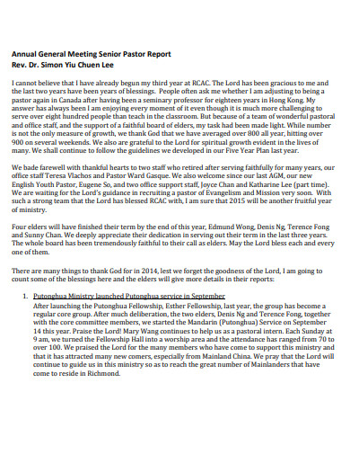 8+ Church Departmental Report Templates in PDF