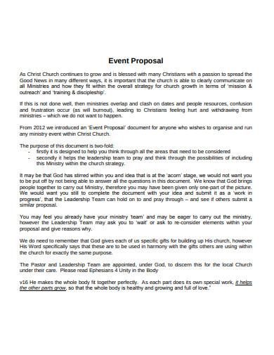 11 Church Event Proposal Templates In PDF DOC