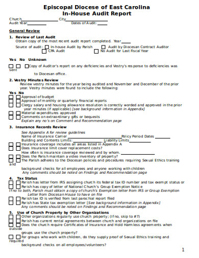 8+ Church Audit Report Templates in PDF | DOC