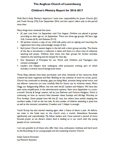12+ Church Ministry Report Templates in PDF | DOC