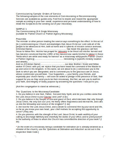 11+ Church Service Order Templates in PDF | DOC