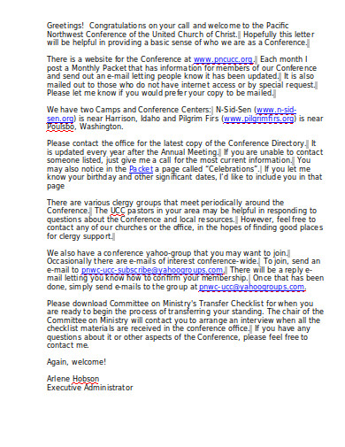 10+ Church Welcome Letter Templates in PDF | DOC