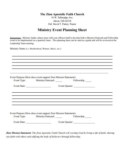 11+ Church Event Planning Templates in PDF | DOC