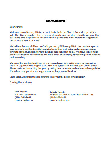 10+ Church Welcome Letter Templates in PDF | DOC