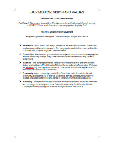 10+ Church Vision Statement Templates in PDF | Word