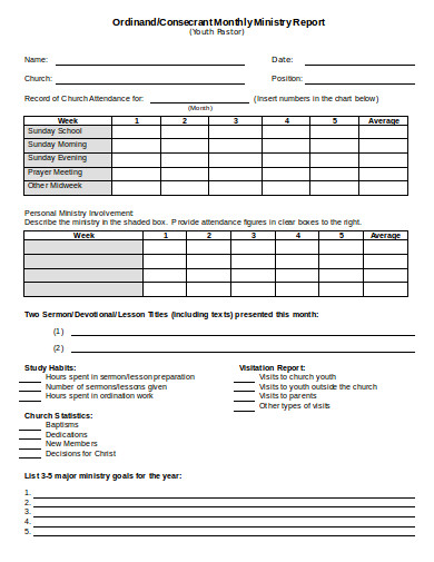11+ Church Monthly Report Templates in PDF | DOC