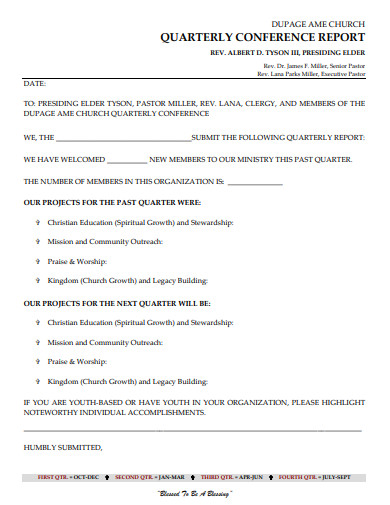 10+ Church Quarterly Report Templates in DOC | PDF