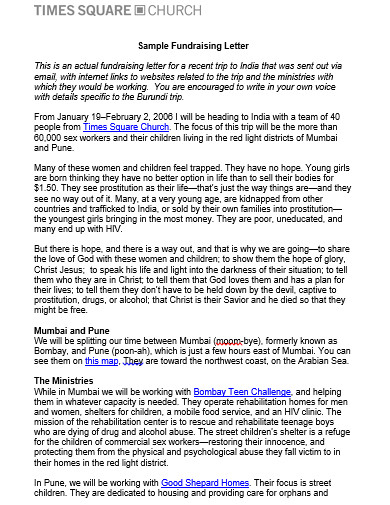 9 Church Fundraising Letter Templates In PDF DOC