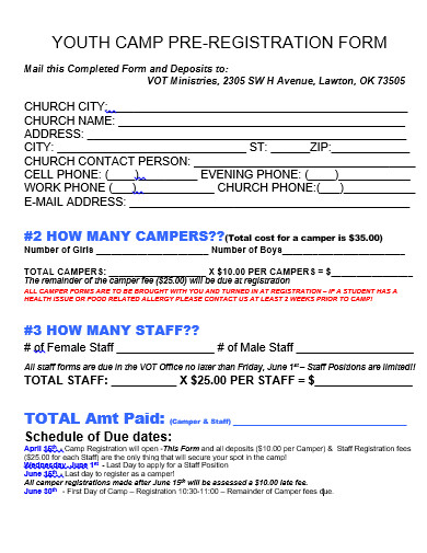 14+ Church Youth Registration Form Templates in PDF | DOC