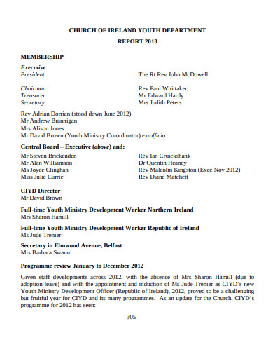 8 Church Departmental Report Templates In PDF