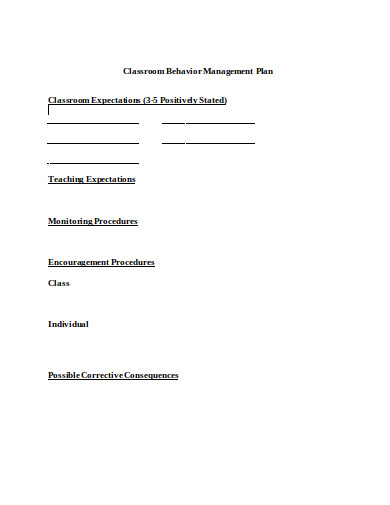 17+ Behaviour Management Plan Templates in PDF | DOC