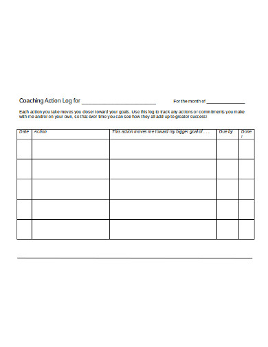 FREE 10+ Coaching Log Templates in PDF | MS Word
