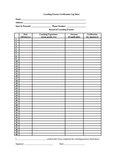 FREE 10+ Coaching Log Templates in PDF | MS Word