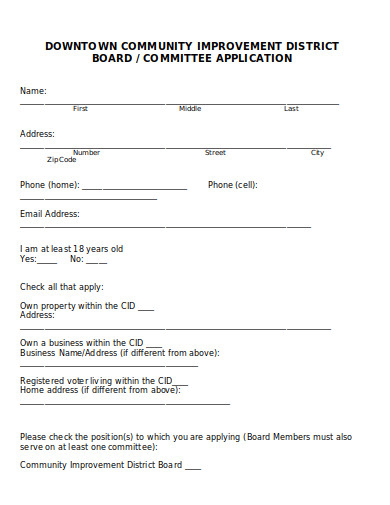 FREE 10+ Committee Application Form Templates in PDF | MS Word