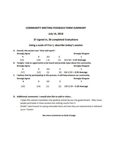 FREE 20+ Meeting Feedback Form Templates in PDF | MS Word